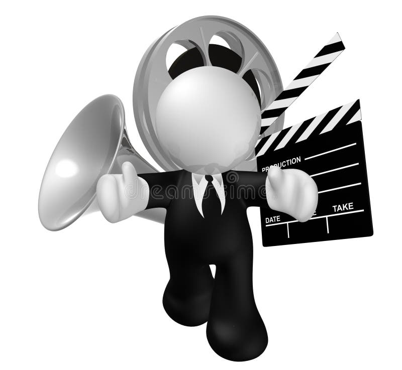 Movie Director Shouting Action! Stock Illustration - Illustration of ...