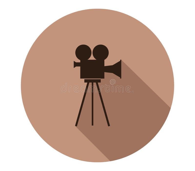 Movie camera icon stock illustration. Illustration of television - 80993877