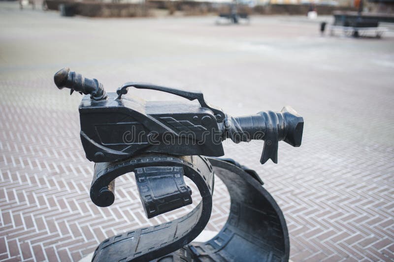 Movie camera monument stock photo. Image of landmark - 104847384
