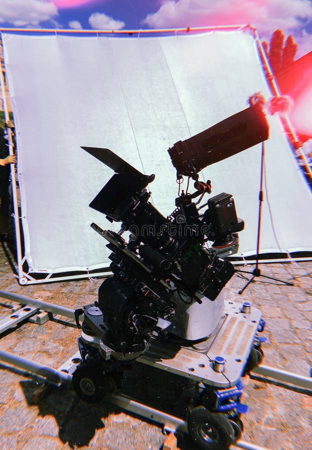 HD-camcorder on the dolly stock image. Image of expertise - 4837921