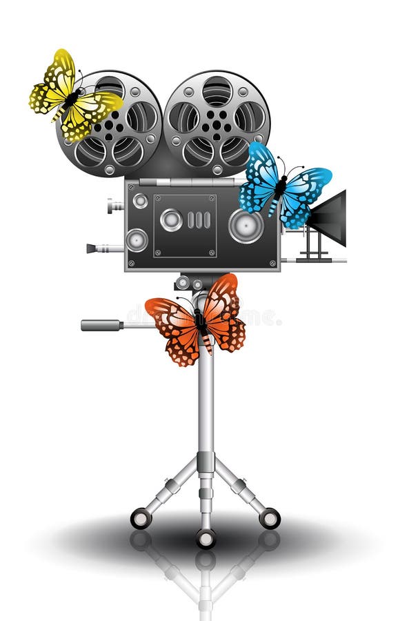 Movie camera stock vector. Illustration of movie, yellow - 38764750