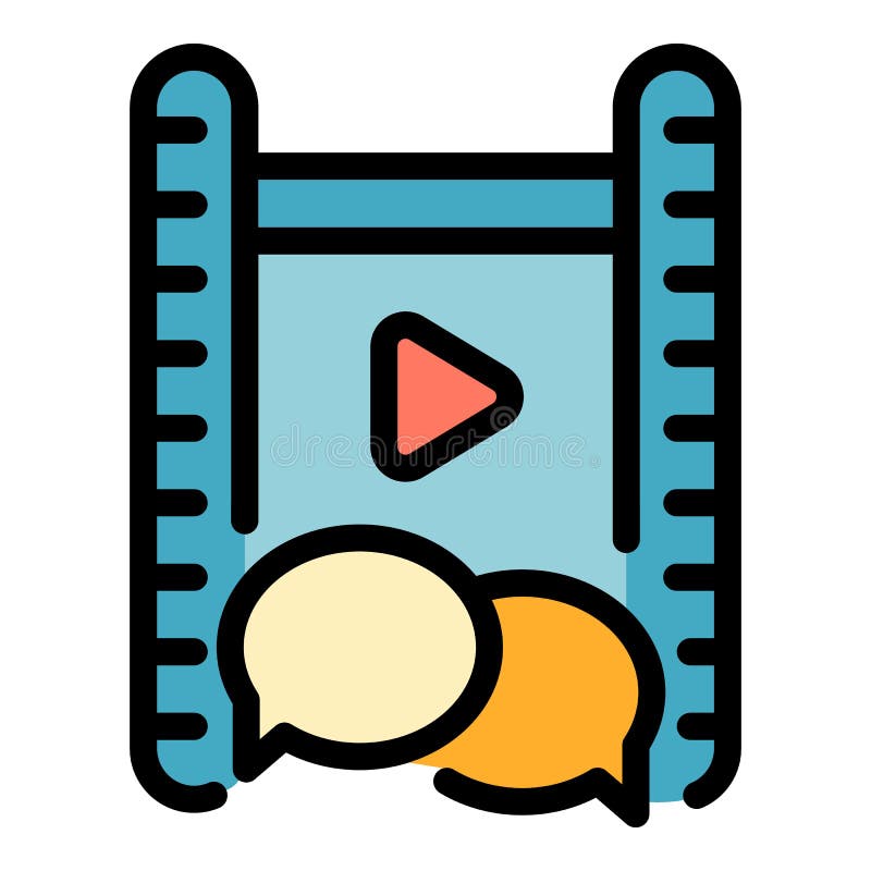 Movie Chat Icon Color Outline Vector Stock Vector - Illustration of ...