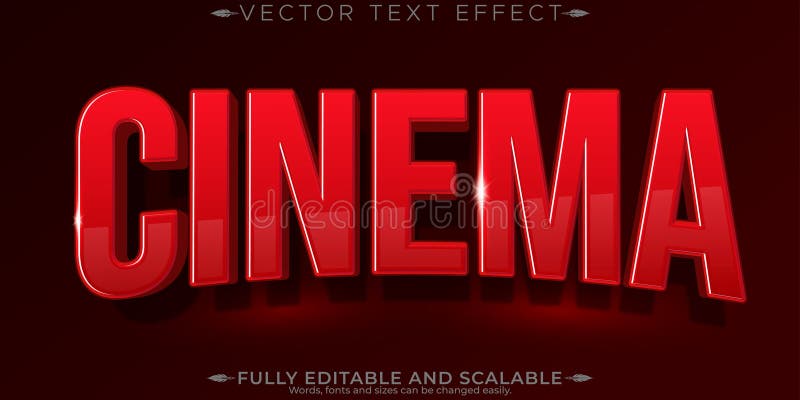 Movie Cinema Text Effect, Editable Film and Show Text Style Stock ...