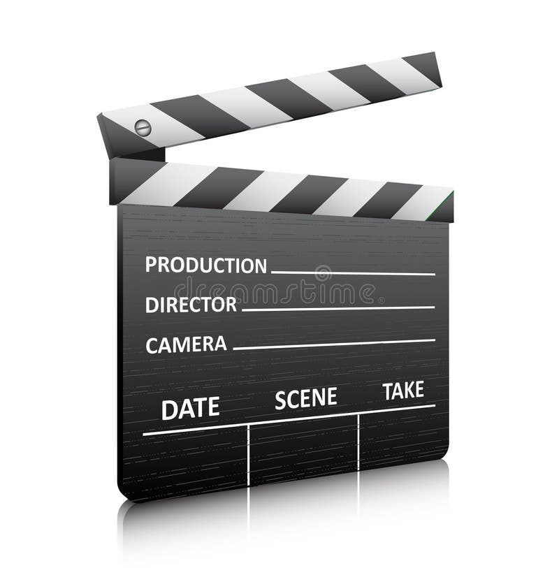 VECTOR movie clapper board stock vector. Illustration of cinematography ...
