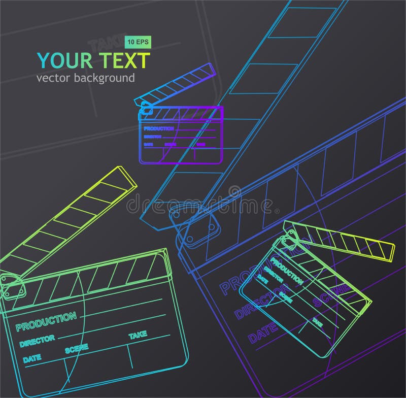 Movie Clapper Board Background Stock Vector - Illustration of clapboard ...