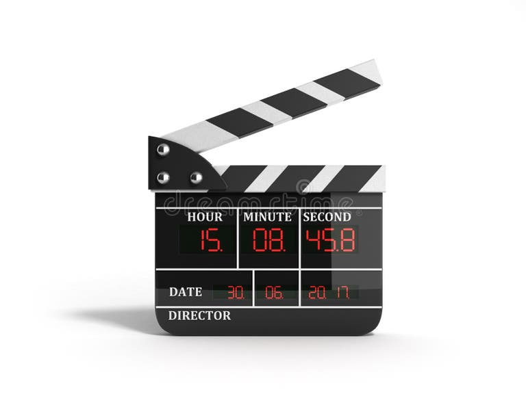 Movie Clapper Board High Quality 3d Render on White Stock Illustration ...