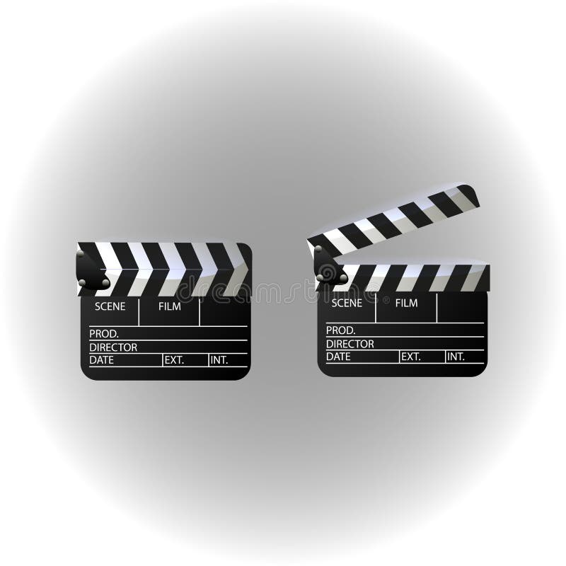 Movie Clapper Board Set. Isolated Movie Clapper with Text Stock ...