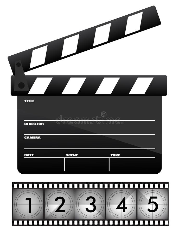 VECTOR movie clapper board stock vector. Illustration of cinematography ...