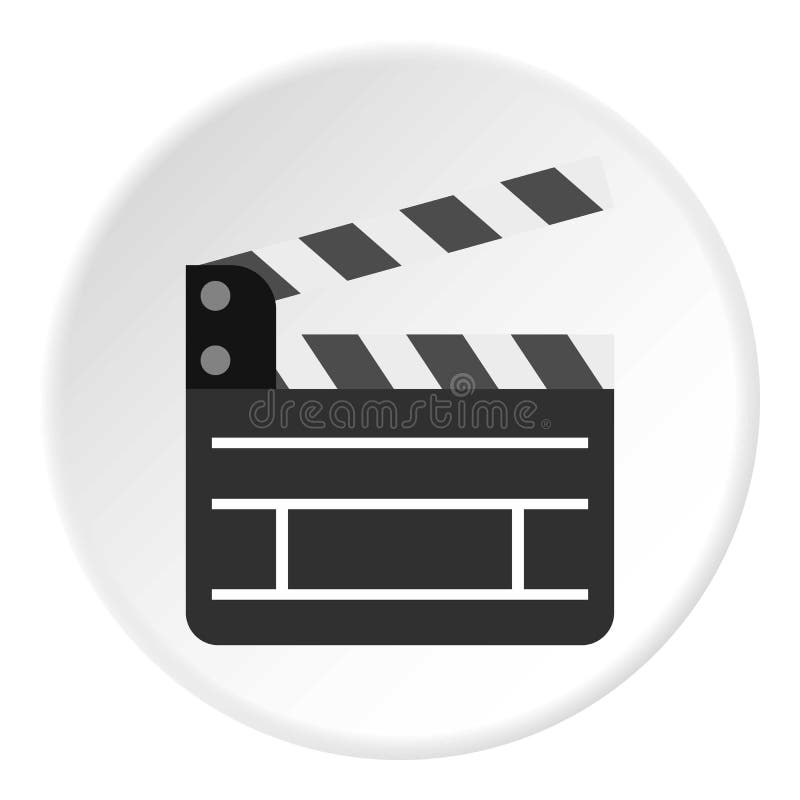 Movie Clapper Icon, Flat Style Stock Vector - Illustration of drawing ...
