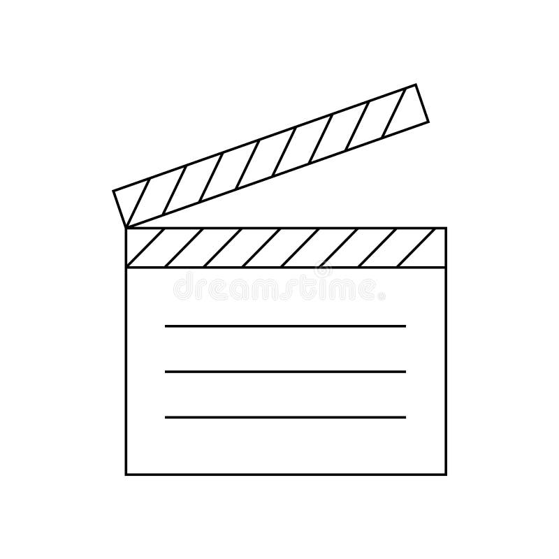 Movie Clapper Icon, Outline Style Stock Vector - Illustration of action ...