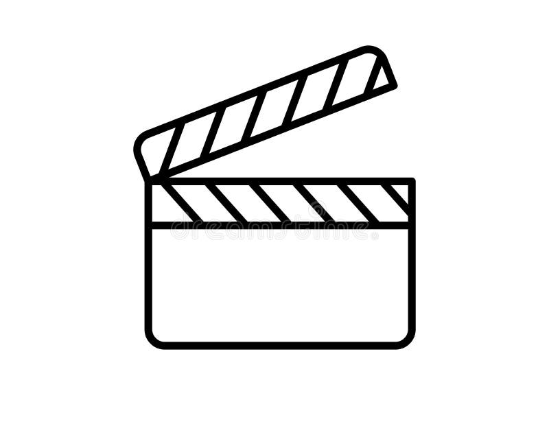 Movie Clapper Icon. Simple Outline Movie Clapper Vector Icon. on White ...