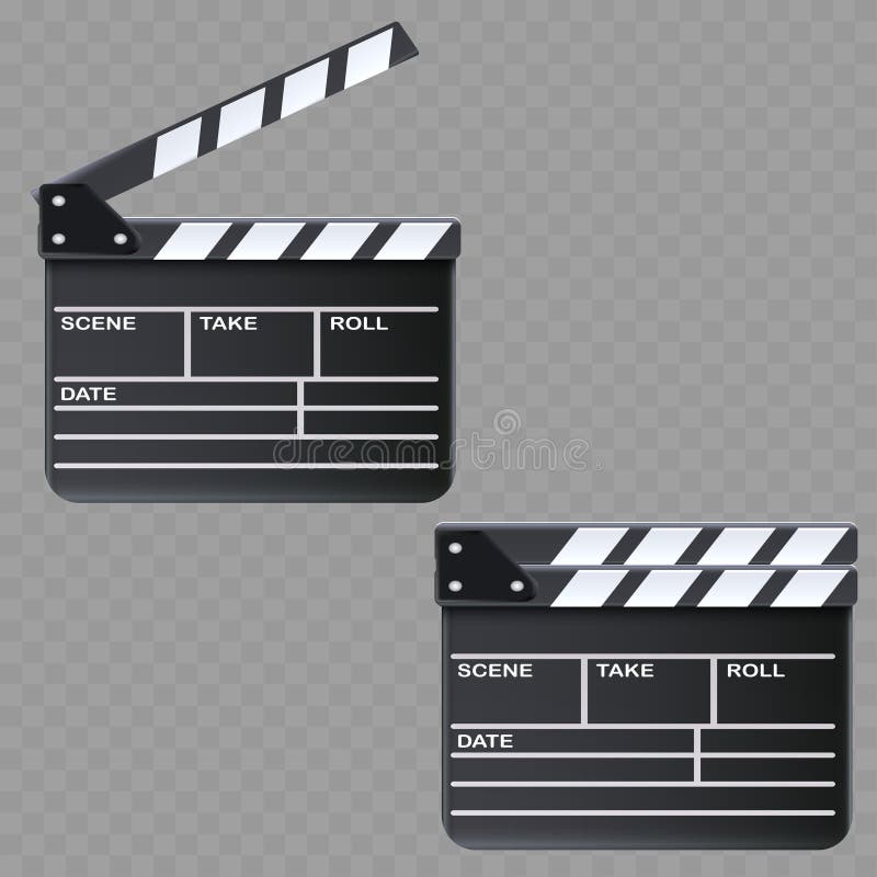 Movie Clapperboard with Editable Fields Scene Take Roll Vector Stock ...