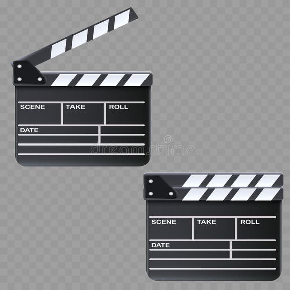Movie Clapperboard with Editable Fields Scene Take Roll Vector Stock ...
