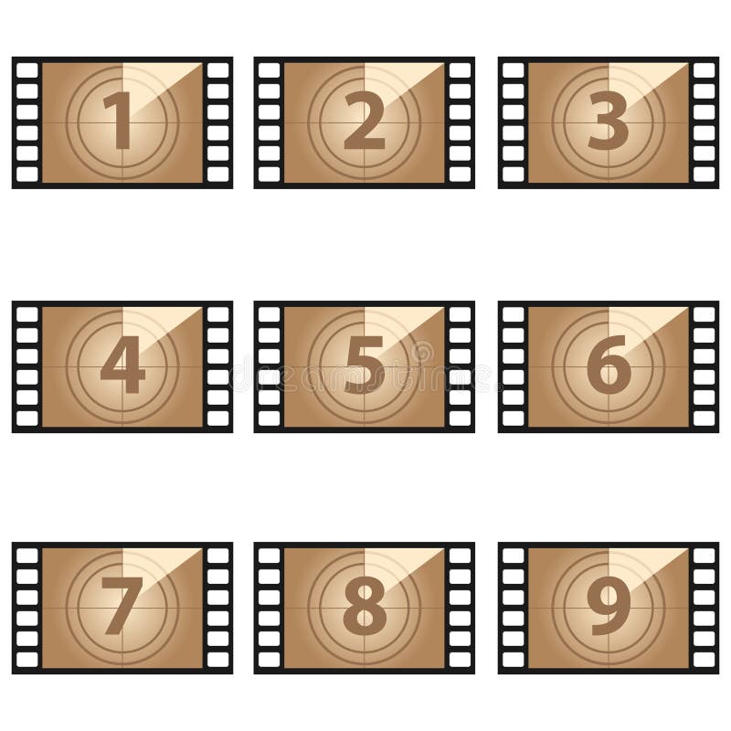 Movie Countdown Numbers Set Stock Illustration - Illustration of ...