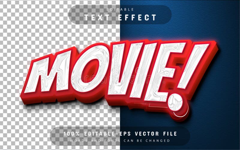 Movie 3d Text Effect Editable Stock Vector - Illustration of poster ...