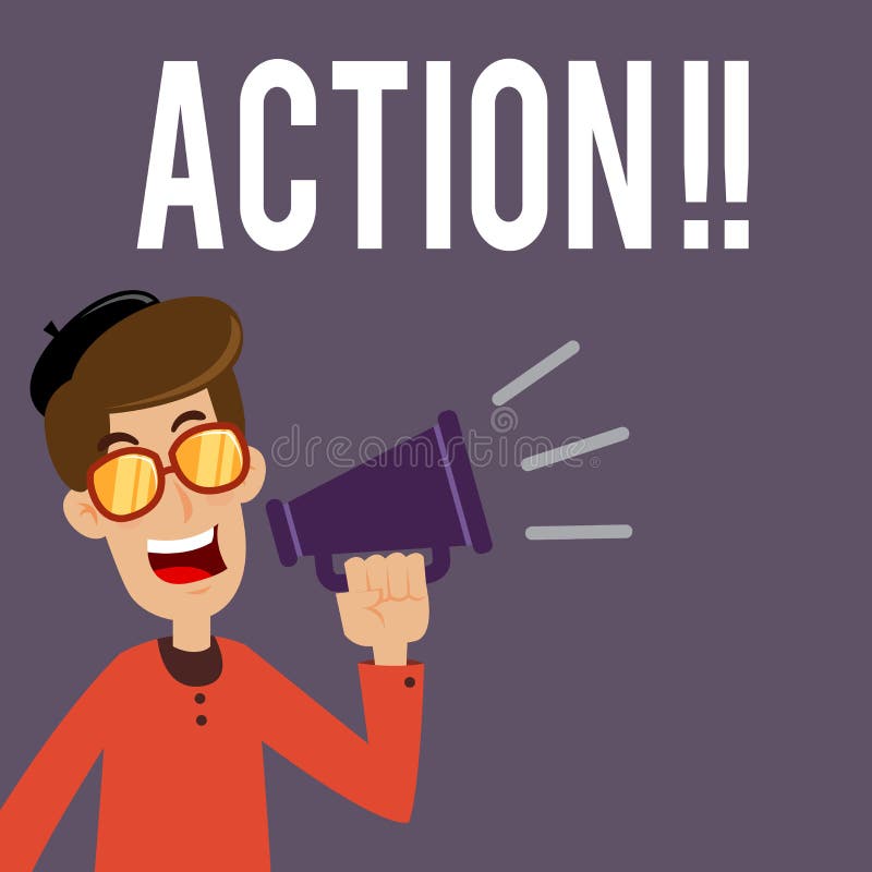 Movie Director Shouting Action Stock Vector - Illustration of movie ...