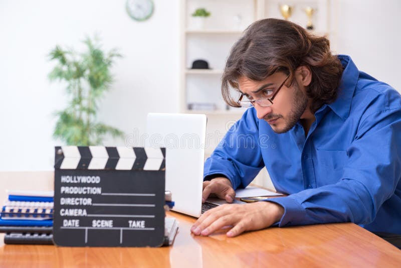 Movie Director Working in the Studio Stock Image - Image of laptop ...