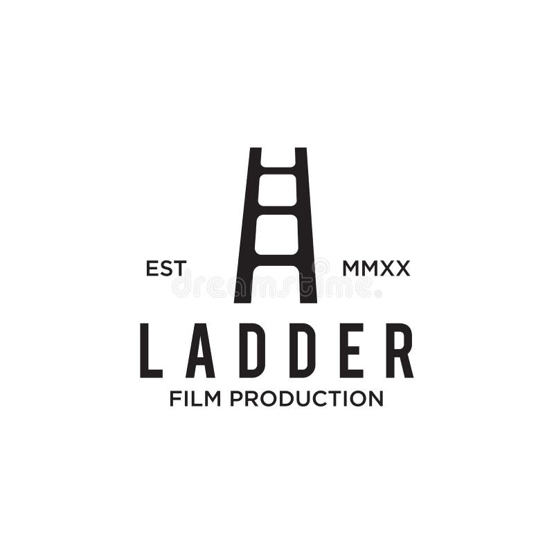 Movie or Film Production Using Ladder Logo Design Stock Vector ...