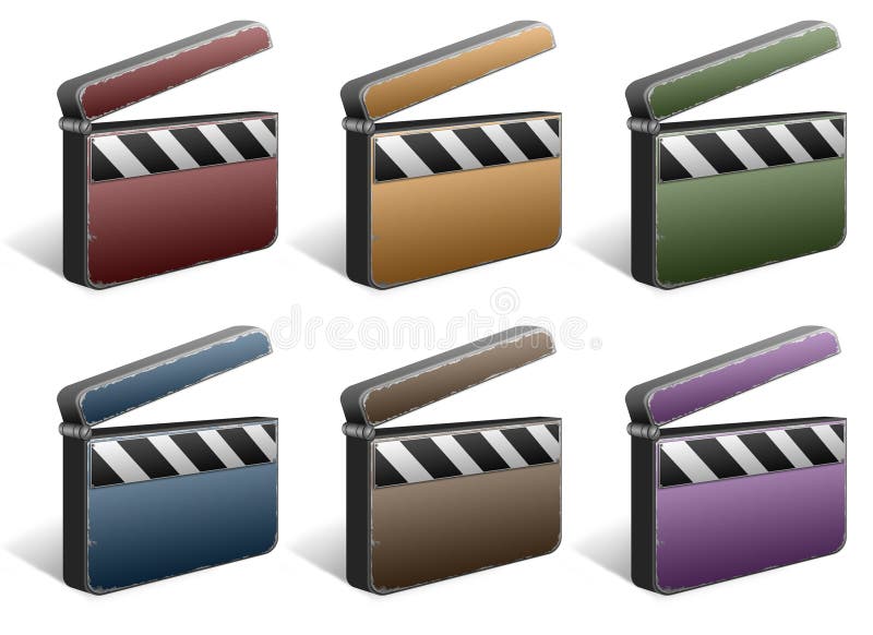 Movie folder icon set stock illustration. Illustration of extension ...