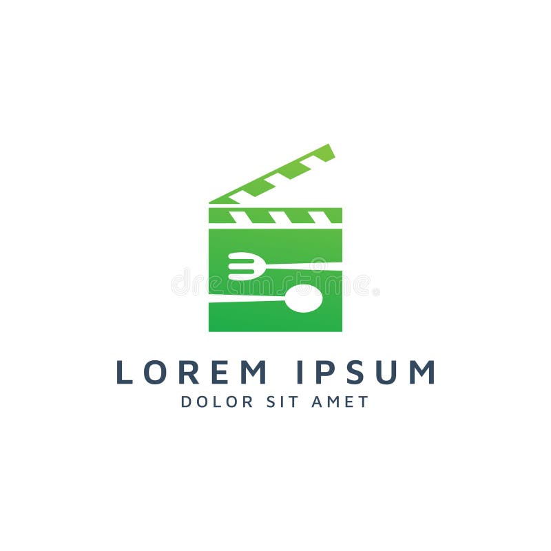 Movie and Food Negative Space Logo Design Stock Vector - Illustration ...