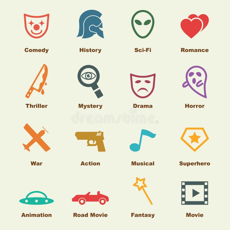 Movie genre elements stock illustration. Illustration of adventure ...