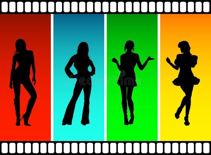 Movie girls stock vector. Illustration of artwork, green - 6368634