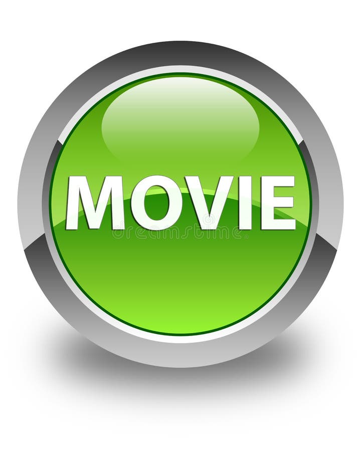 Movie Glossy Green Round Button Stock Illustration - Illustration of ...