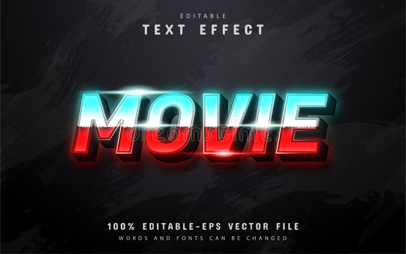 Movie gradient text effect stock vector. Illustration of alphabet ...