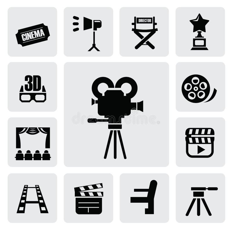 Movie icon stock vector. Illustration of leisure, multimedia - 28250856