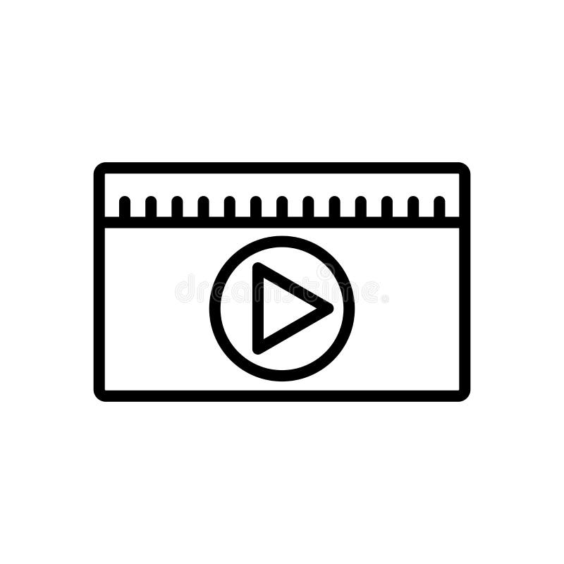 Movie Icon Vector Isolated on White Background, Movie Sign , Line and ...