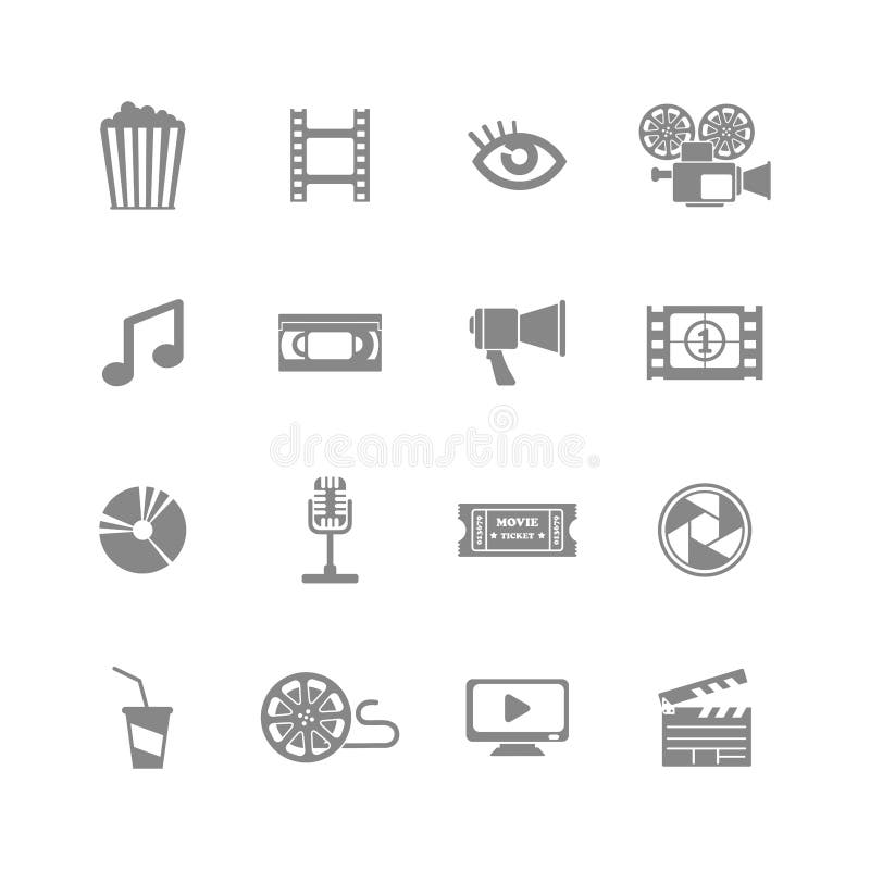 Movie icons stock vector. Illustration of computer, leisure - 38190449