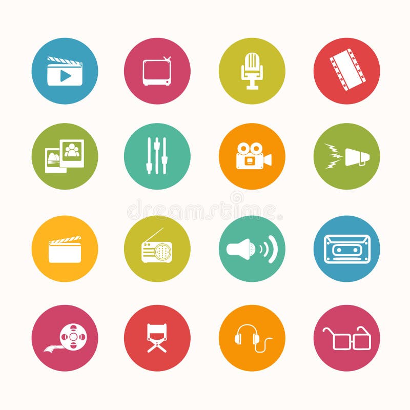 Icons set Circle Series stock vector. Illustration of data - 43994804