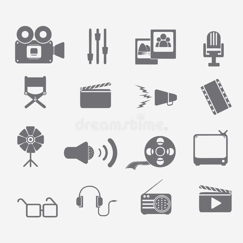 Media and Movie icons set stock vector. Illustration of cinema - 28538142