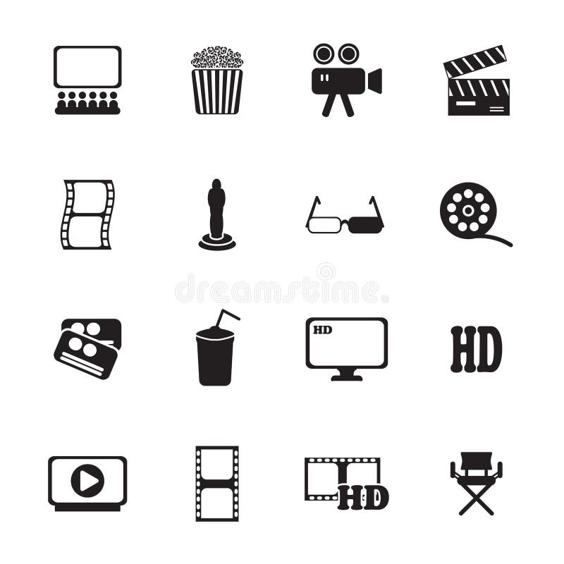 Movie Icons stock vector. Illustration of gray, board - 28958320