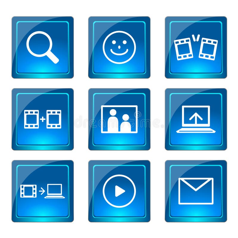 Movie icons set, vector stock vector. Illustration of multimedia - 33216214