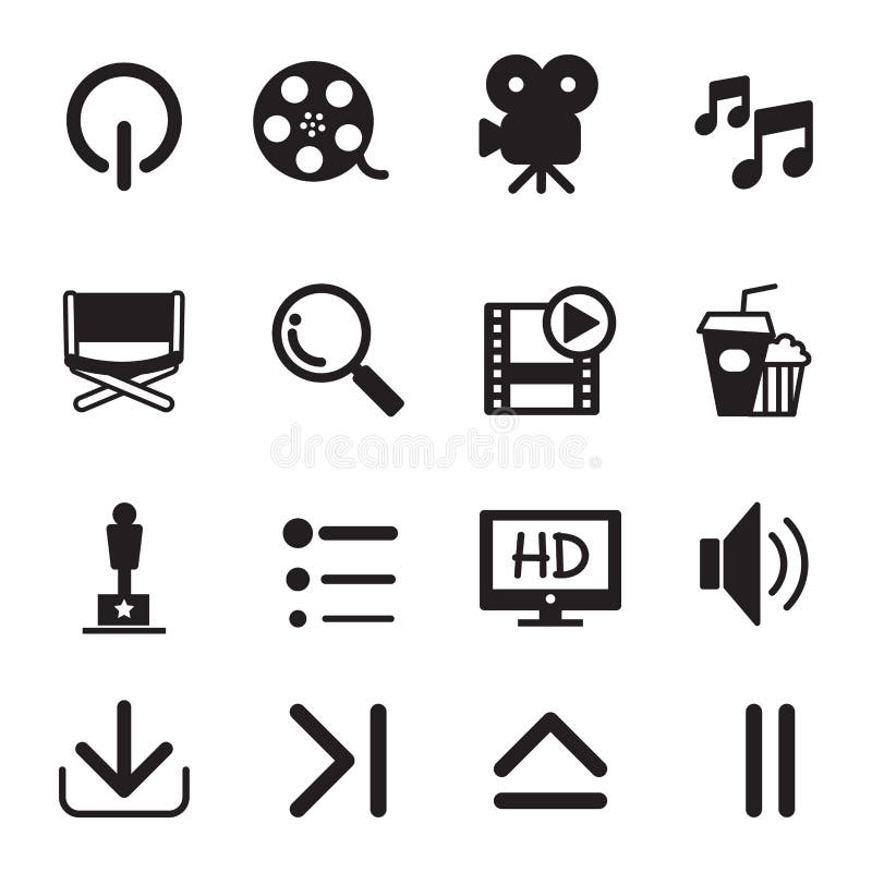 Movie Icons stock vector. Illustration of genres, background - 18827819