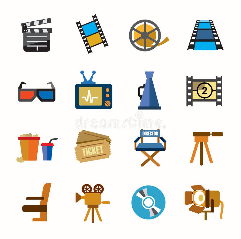 Movie icons stock vector. Illustration of entertainment - 27272029