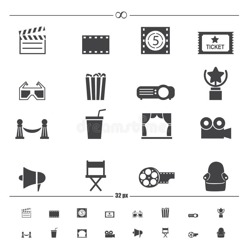Movie icons vector stock vector. Illustration of black - 43329089