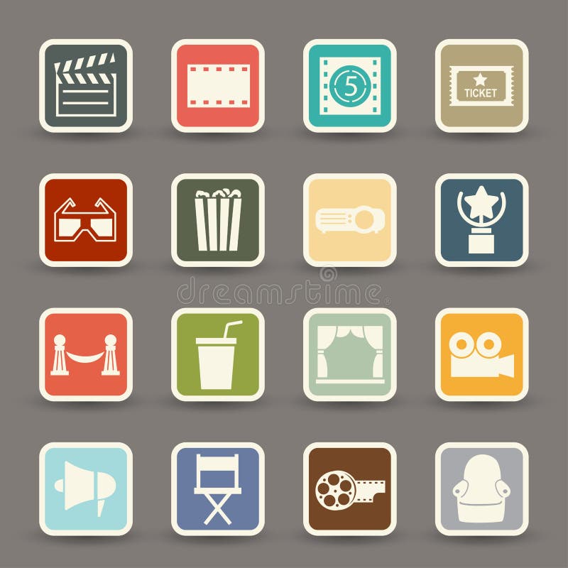 Movie icons vector stock vector. Illustration of filmstrip - 45088484