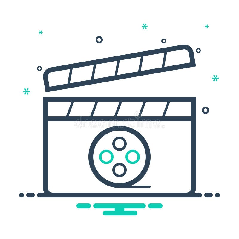Black Mix Icon for Movie, Video and Media Stock Vector - Illustration ...