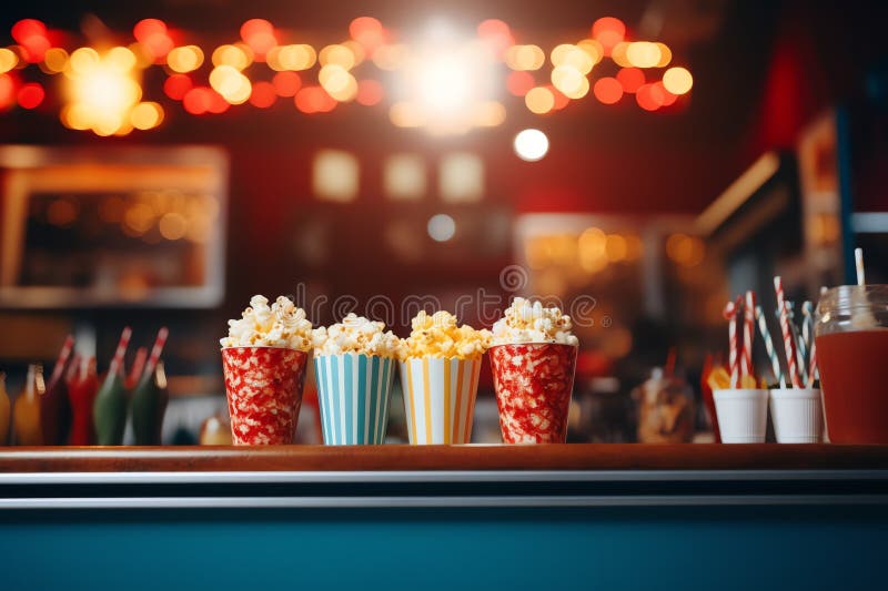 Movie Night Snack Bar Movie Night Party Fun Stock Illustration ...
