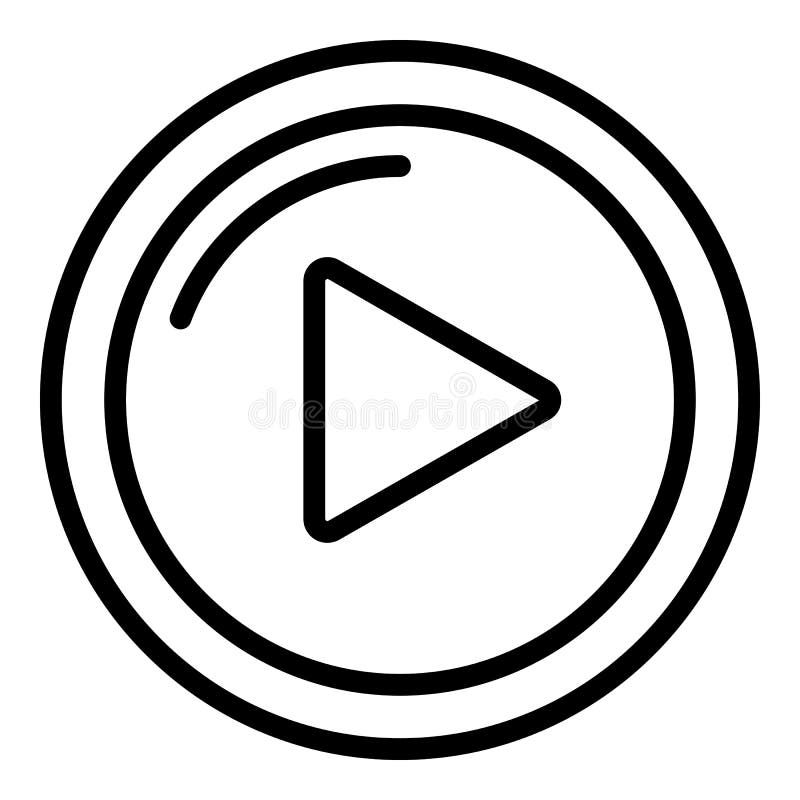Movie Play Button Icon, Outline Style Stock Vector - Illustration of ...