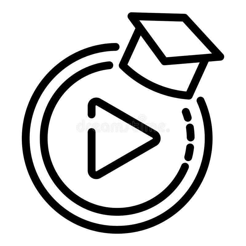 Movie Play Icon, Outline Style Stock Vector - Illustration of pictogram ...