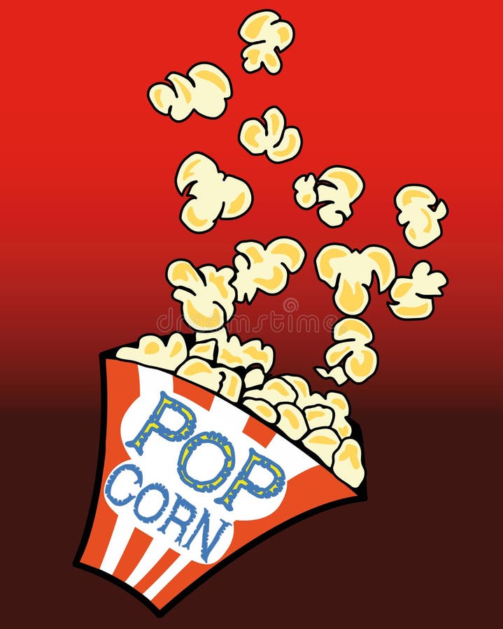 Movie Popcorn Cartoon stock vector. Illustration of striped - 19303994