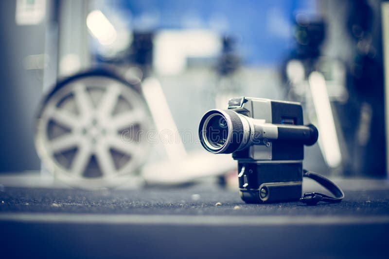 Movie Production: Vintage Old Movie Camera on the Floor, Production ...
