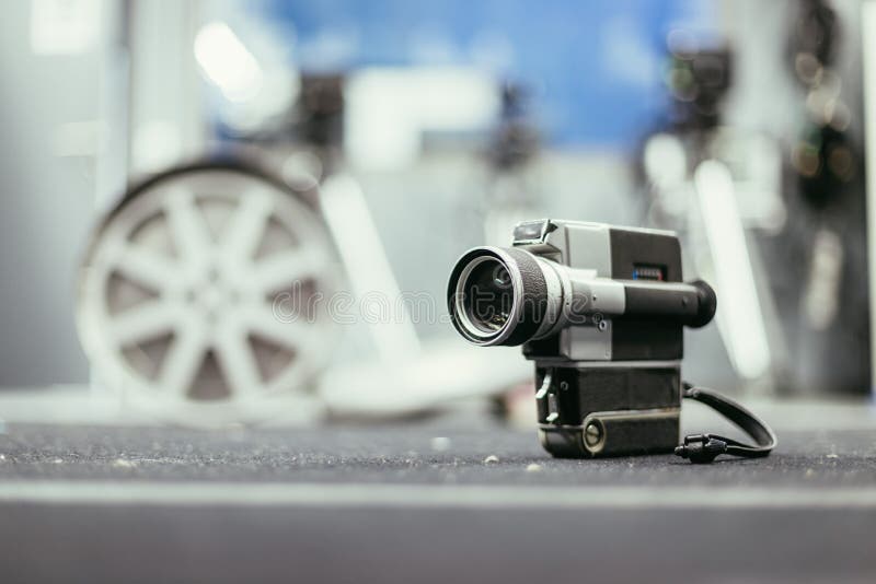 Movie Production: Vintage Old Movie Camera on the Floor, Production ...