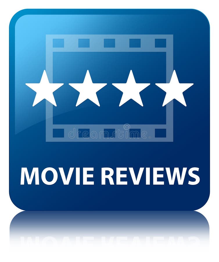 Movie Reviews Blue Square Button Stock Illustration - Illustration of ...