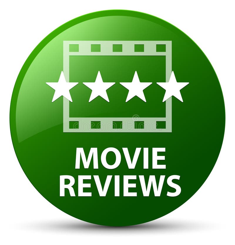 Movie Reviews Green Round Button Stock Illustration - Illustration of ...