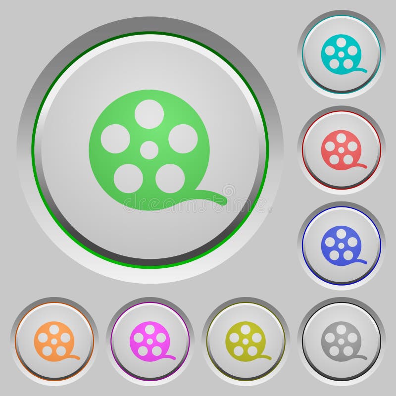 Movie roll push buttons stock vector. Illustration of record - 191132784