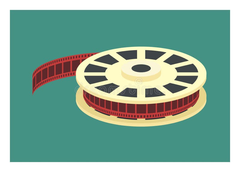 Movie Roll Simple Colored Illustration Stock Vector - Illustration of ...